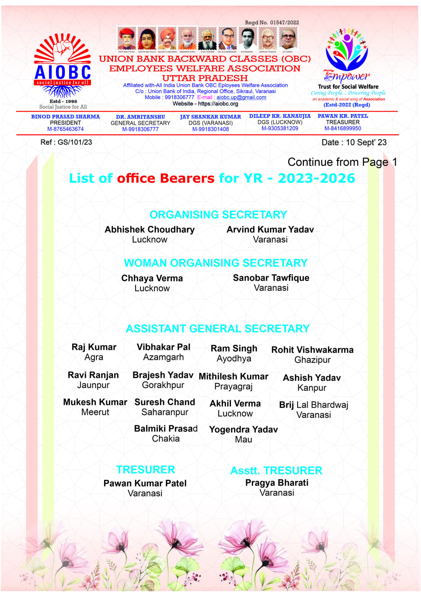 OFFICE BEARERS – aiobc.org